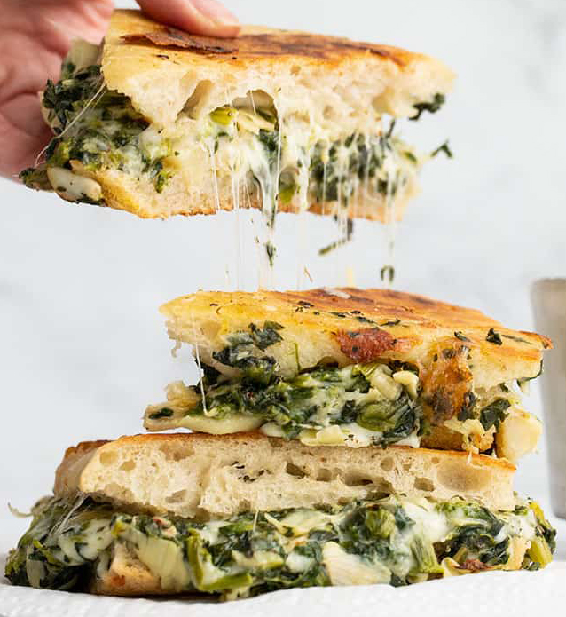Spinach & Artichoke Grilled Cheese - Beanos
